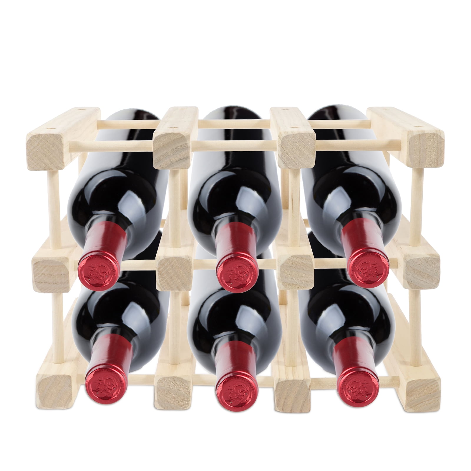 10 Bottles Red Wine Rack Organizer Wood DIY Assembled Wine Bottle Racks ...