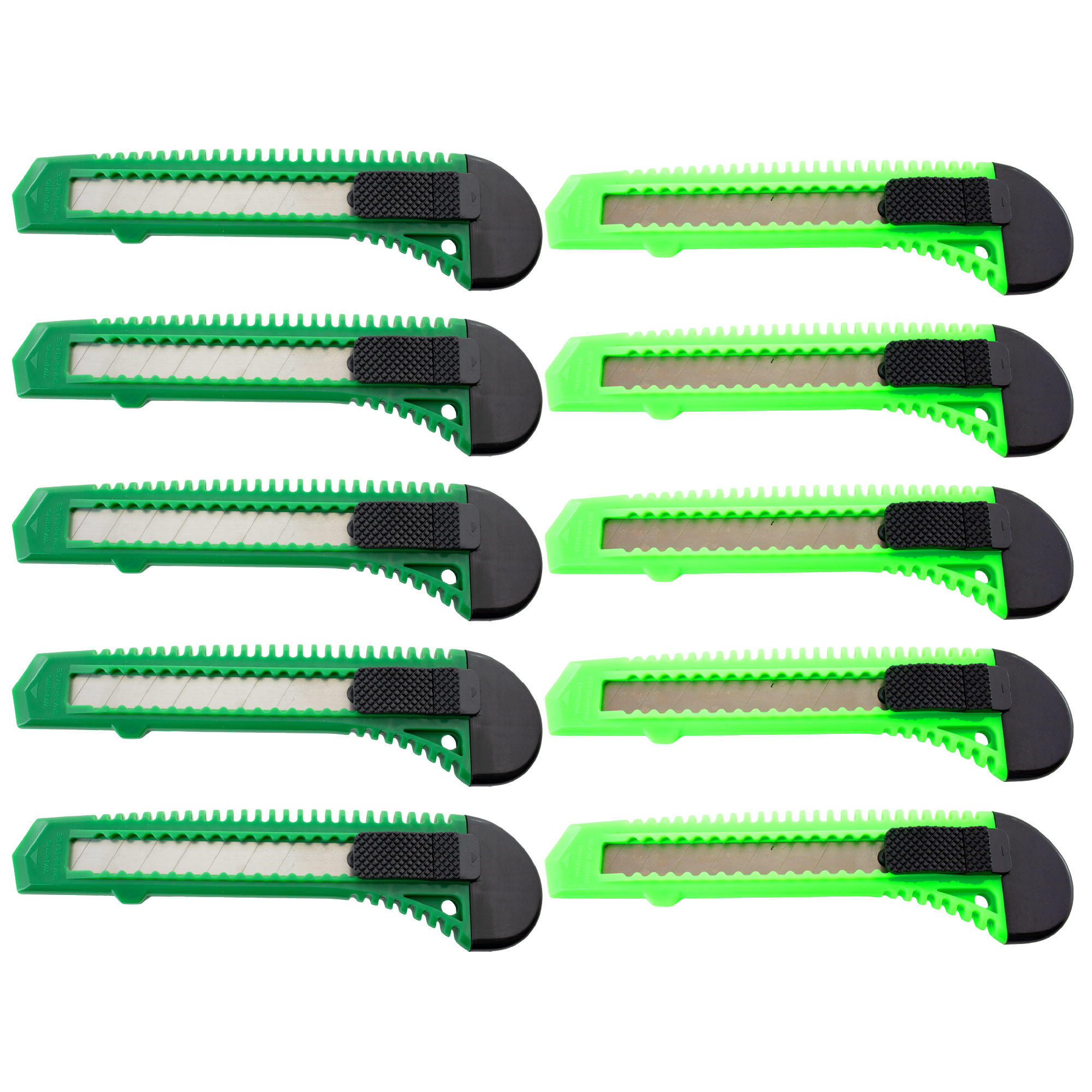 10 Box Cutter Utility Knife Retractable Snap off Razor Blade DARK GREEN ...