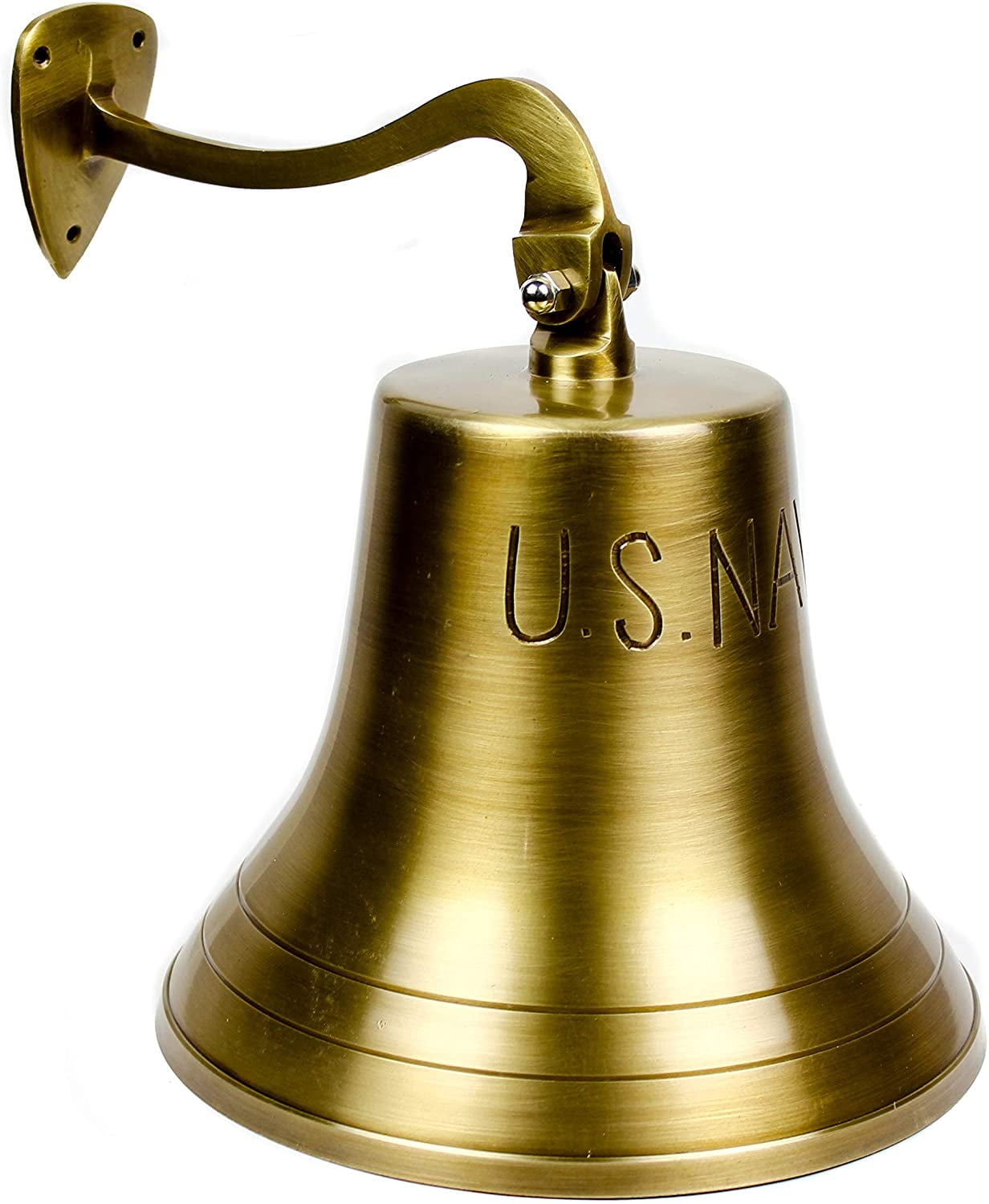 10" Brass US Navy Ship Bell - Nautical Replica - Walmart.com