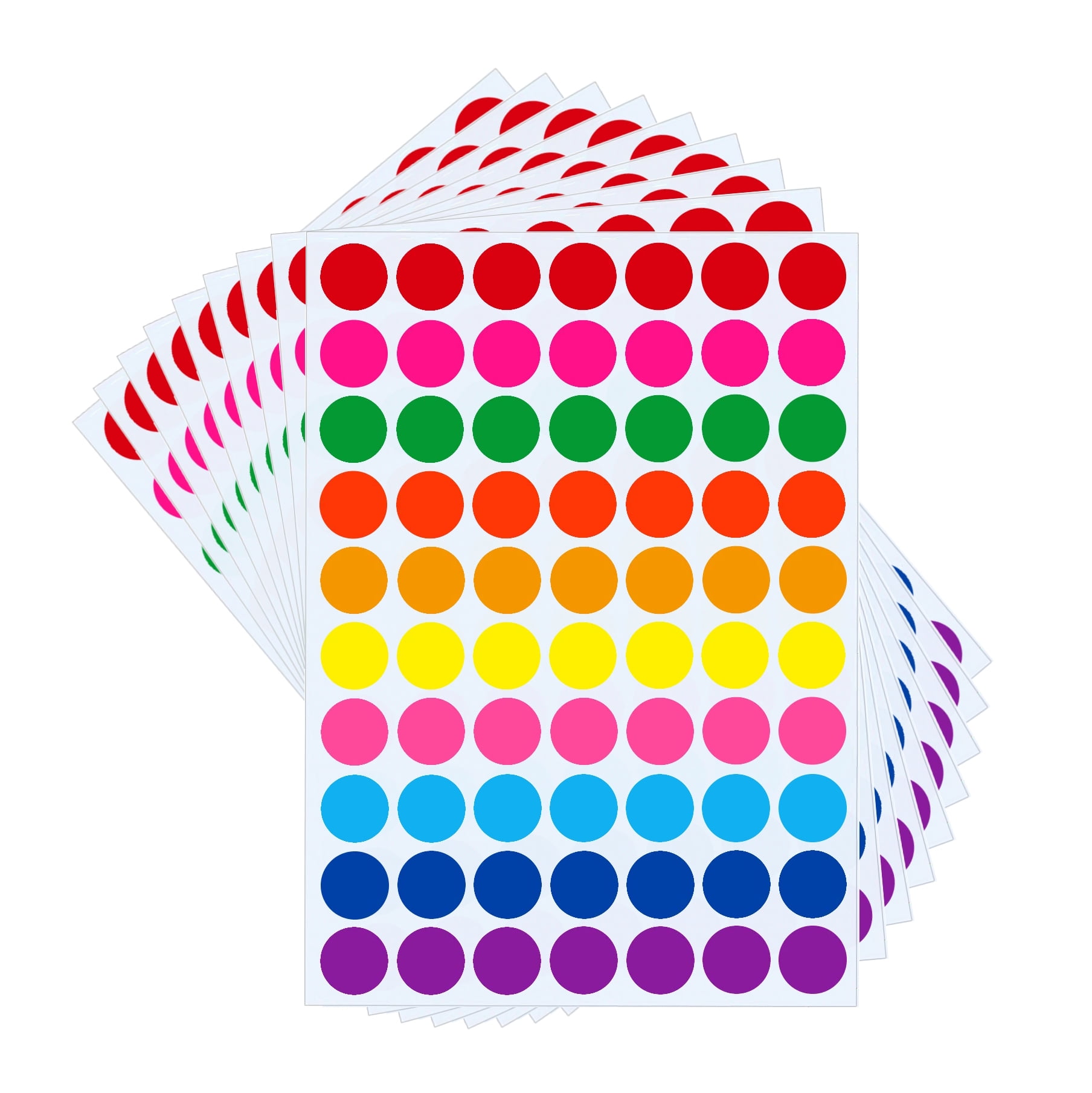 10 Bright Colors 3/4" Dot Stickers Round Color Coding Labels. 4200 Pcs ...