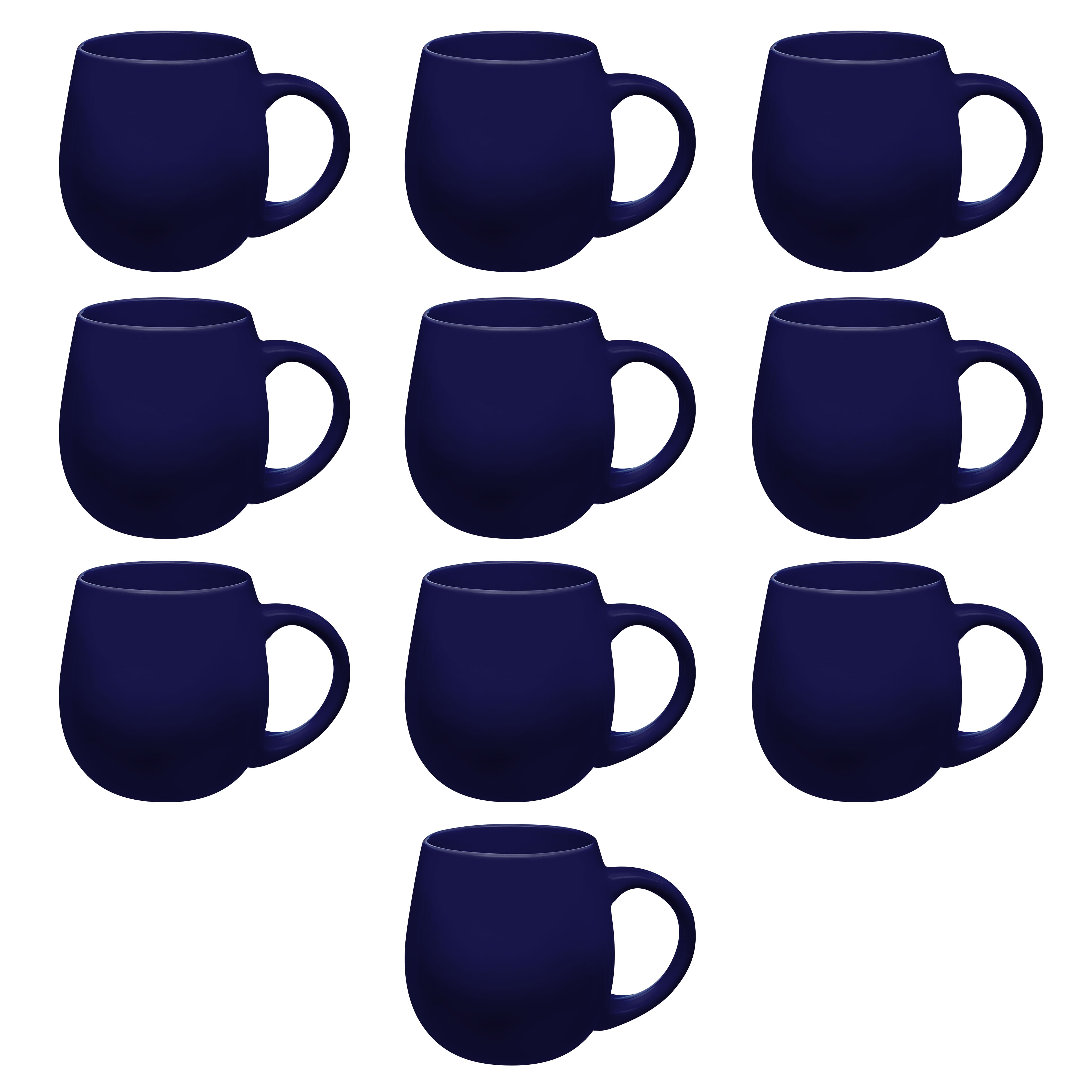 10 Buddha Round Coffee Mugs Set, 22 oz. - Stoneware, Smooth, Durable, C ...
