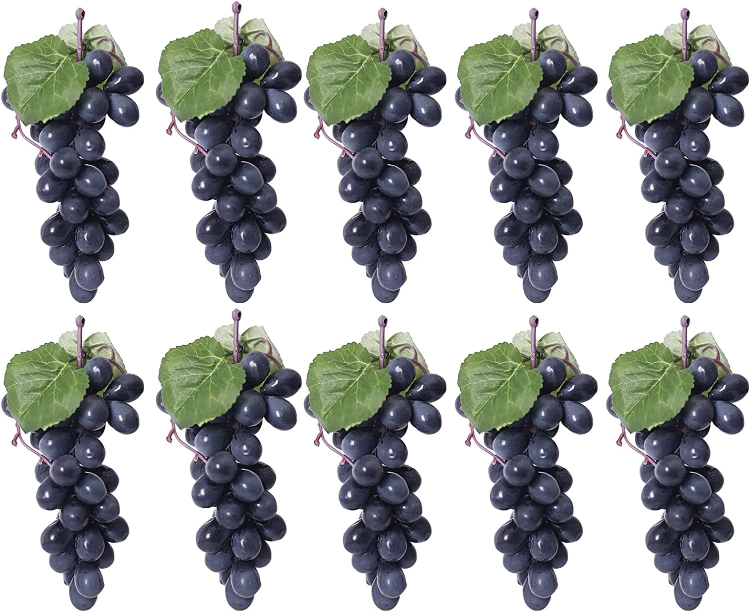 10 Bunches Fake Grapes Rubber Grape Bundles Fake Fruits for Home House ...