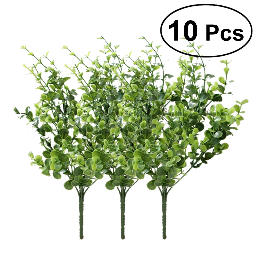 10 Bunches of Artificial Eucalyptus Plant Plastic Fake Green Plants ...