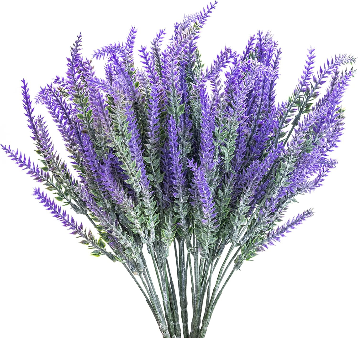 10 Bundle Fake Flocked Lavender Artificial Flowers Plastic Plant ...
