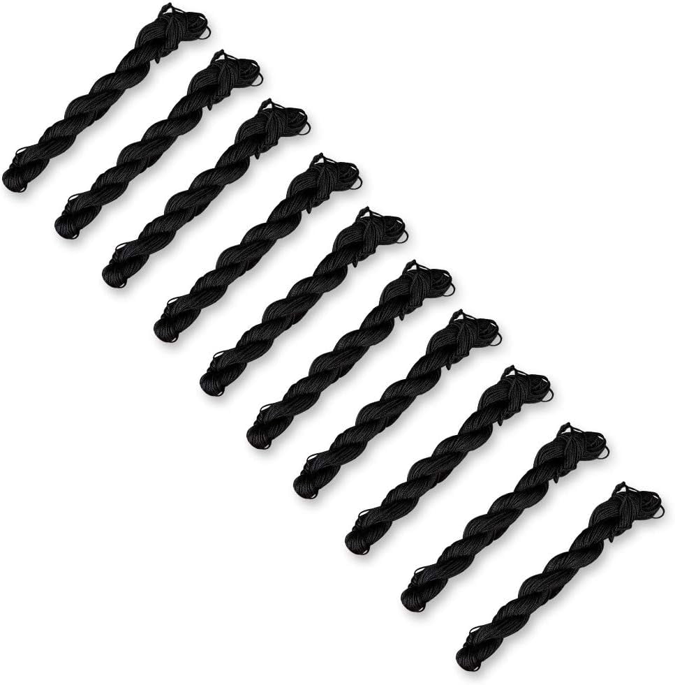 10 Bundles About 130 Yards Nylon Jewelry Thread Cord 2mm Shiny Silky ...