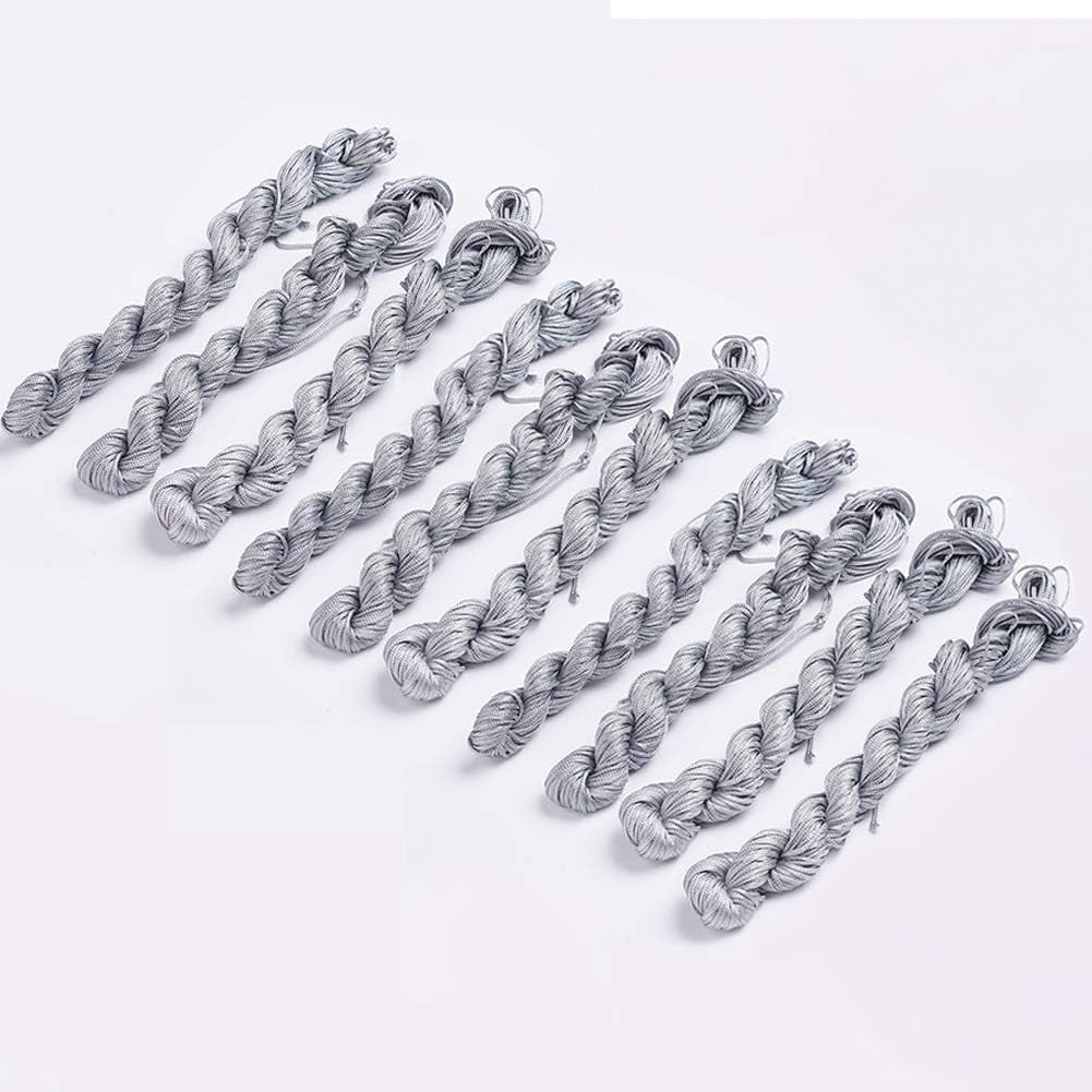 10 Bundles About 260 Yard Nylon Jewelry Thread Cord 1mm Shiny Silky ...