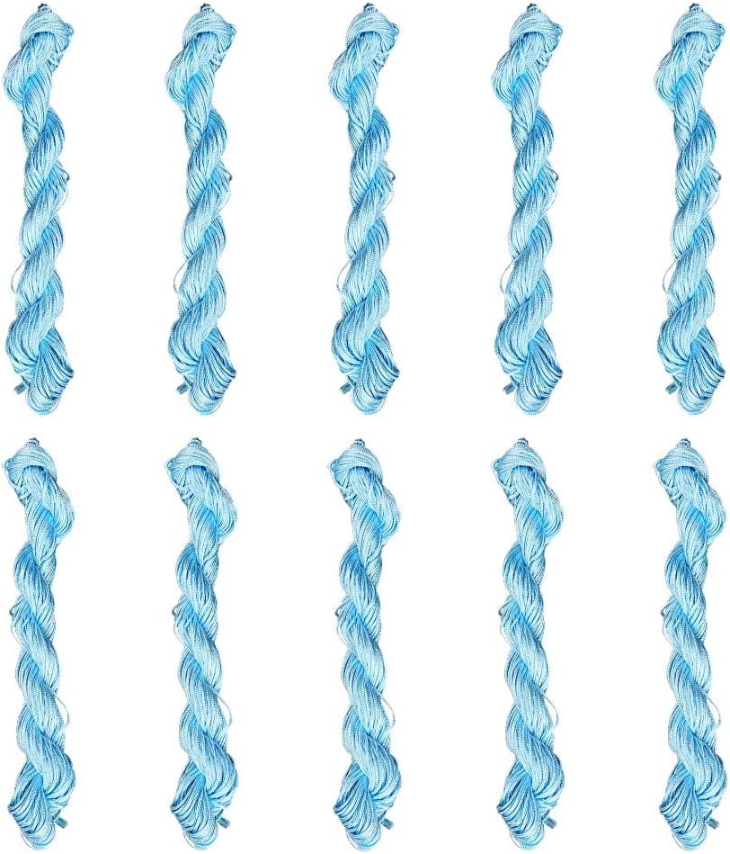 10 Bundles About 260 Yard Nylon Jewelry Thread Cord 1mm Shiny Silky ...