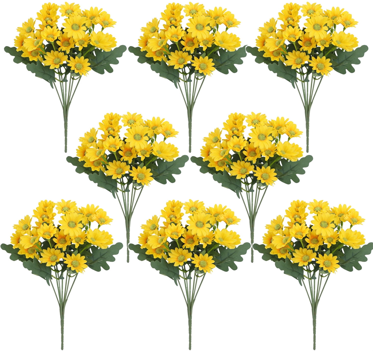 10 Bundles Artificial Daisy Flowers,Yellow Artificial Daisy Flowers UV ...