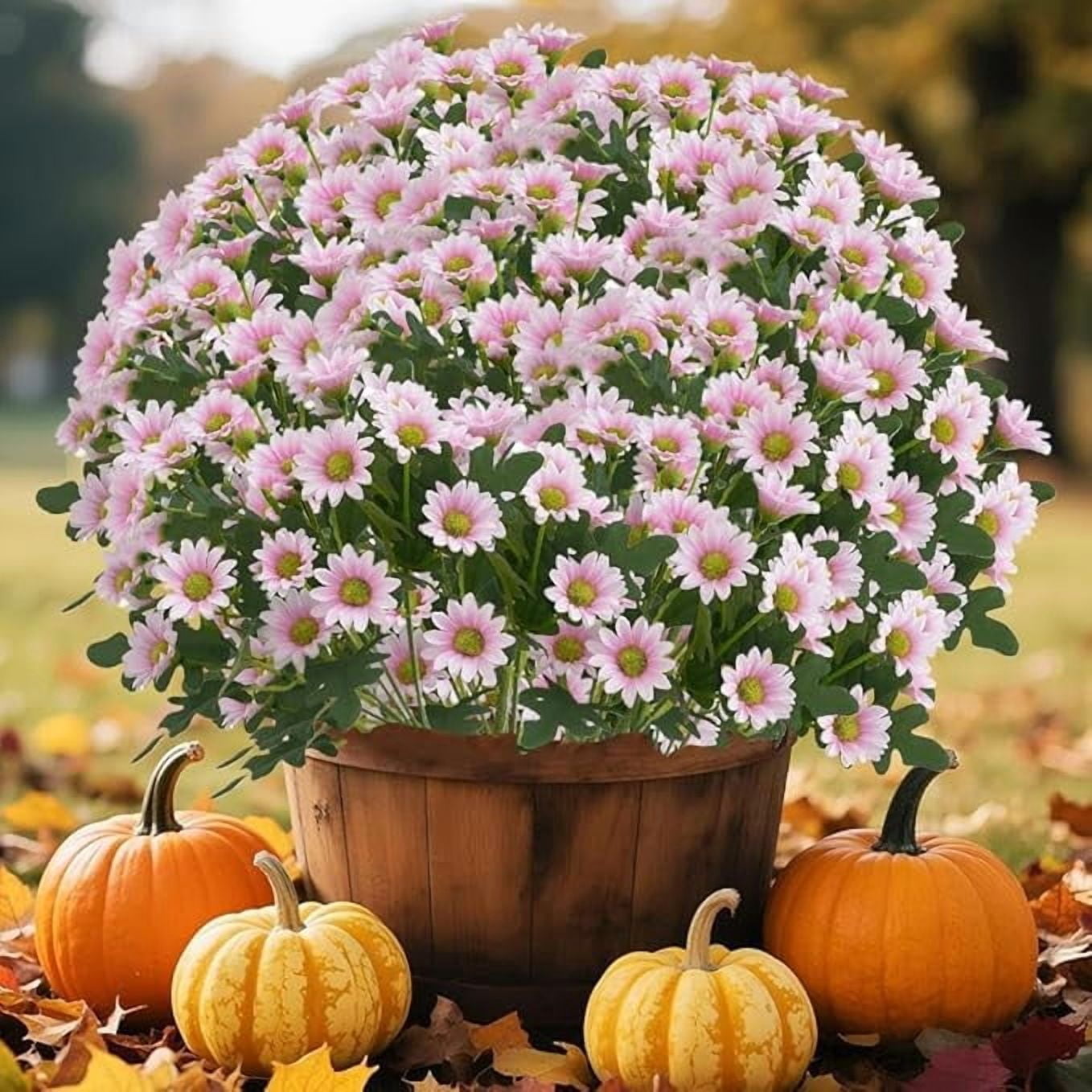 10 Bundles Artificial Daisy Mums Flowers Outdoor Fake Fall Flowers for ...