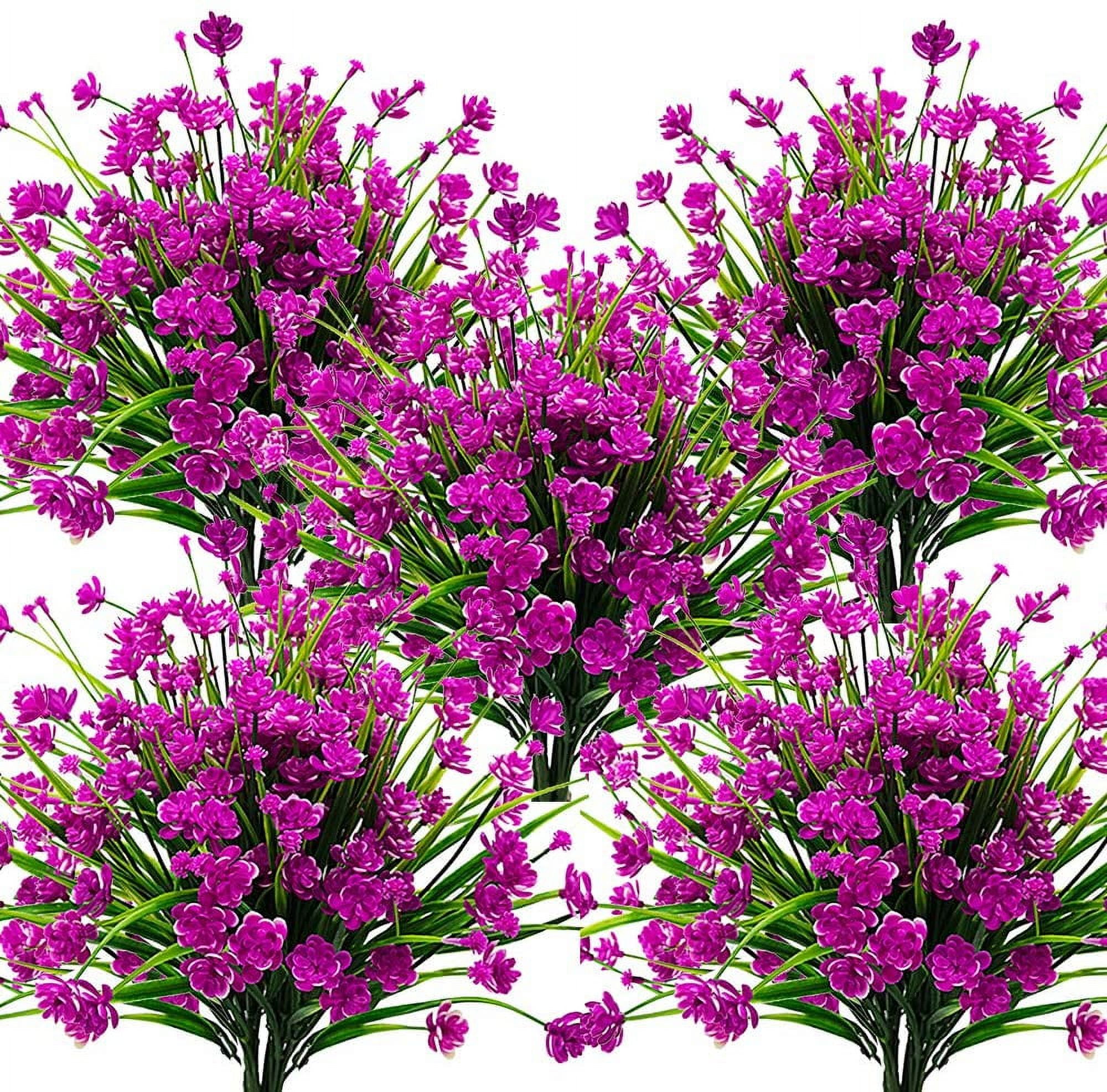 10 Bundles Artificial Fake Flowers Outdoor UV Resistant Plastic Flowers ...