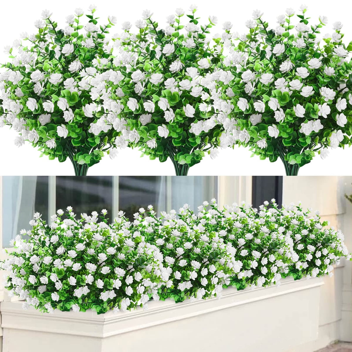 10 Bundles Artificial Flowers Outdoor Fake Flowers for Decoration UV ...