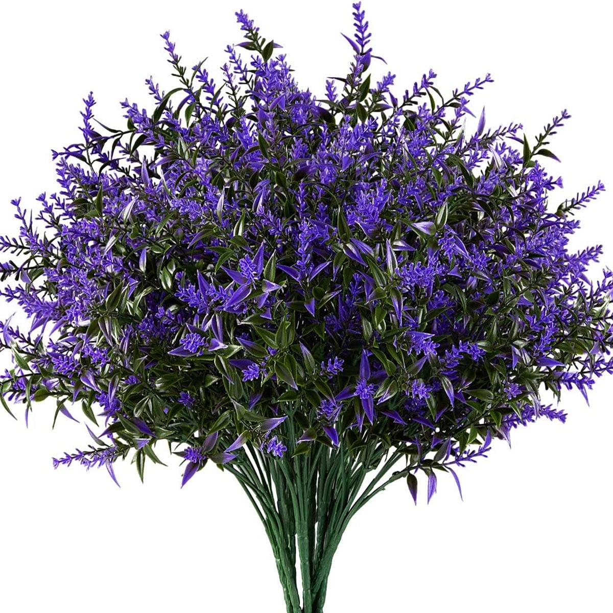 10 Bundles Artificial Flowers Outdoor UV Resistant Fake Lavender Plants ...