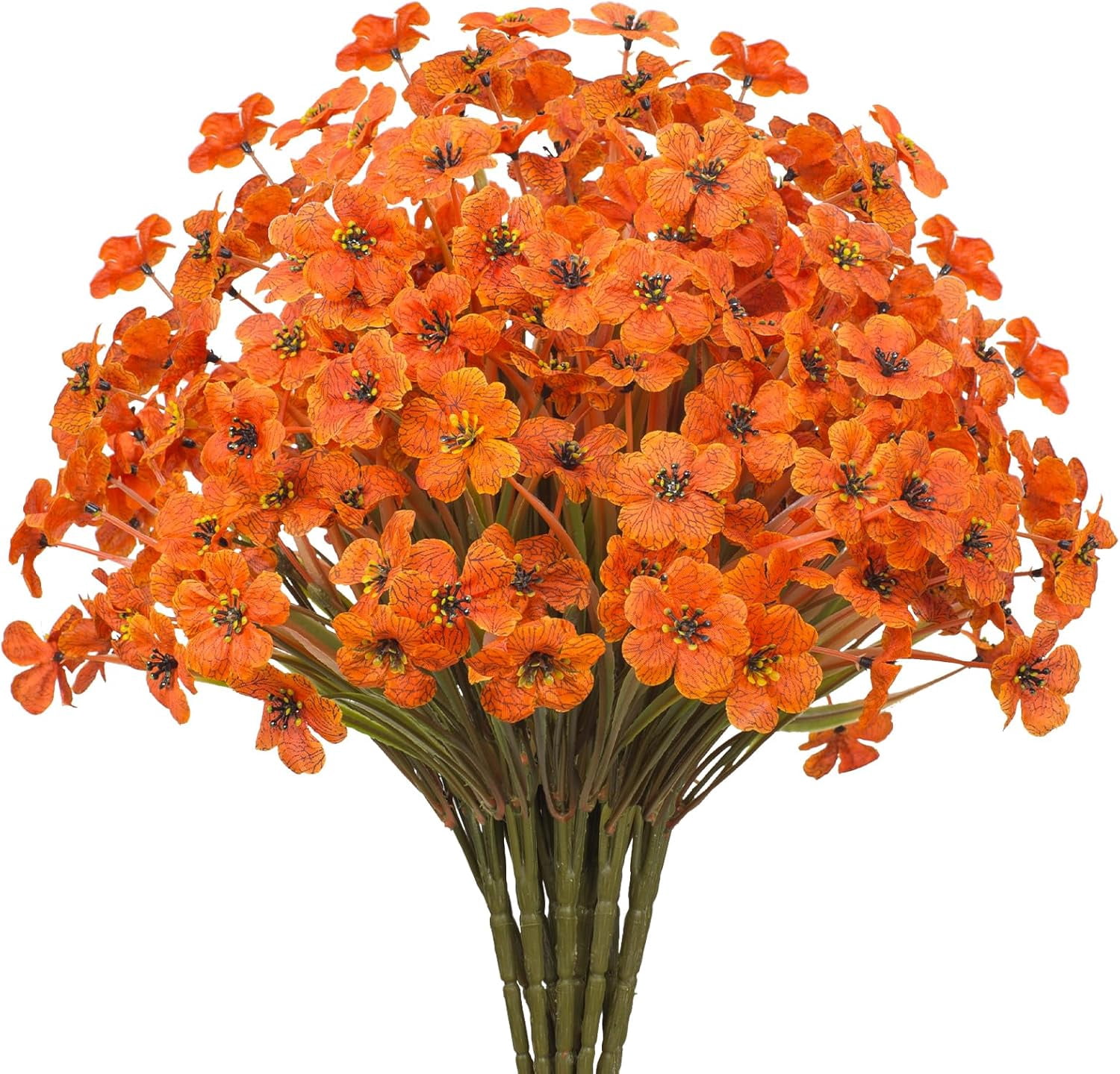 10 Bundles Artificial Flowers UV Resistant Outdoor Plants No Fade Faux ...
