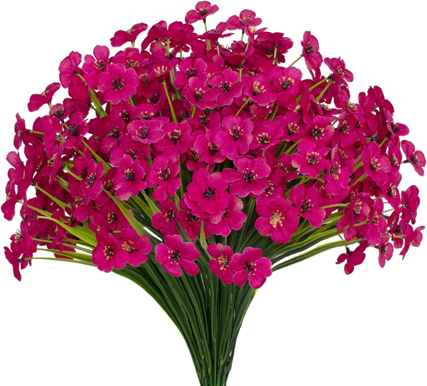 10 Bundles Artificial Flowers UV Resistant Outdoor Plants No Fade Faux ...