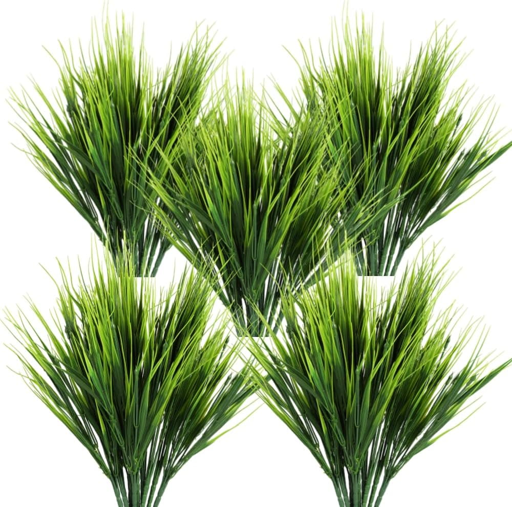 10 Bundles Artificial Grass Outdoor UV Resistant Fake Grass Colorless ...