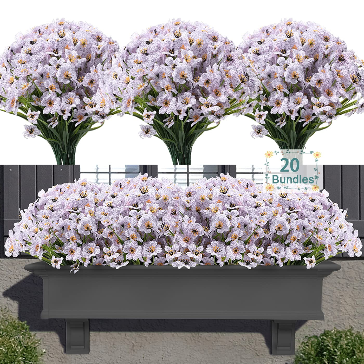 10 Bundles Artificial Grass Plants,Outdoor Faux Grass Plant UV ...