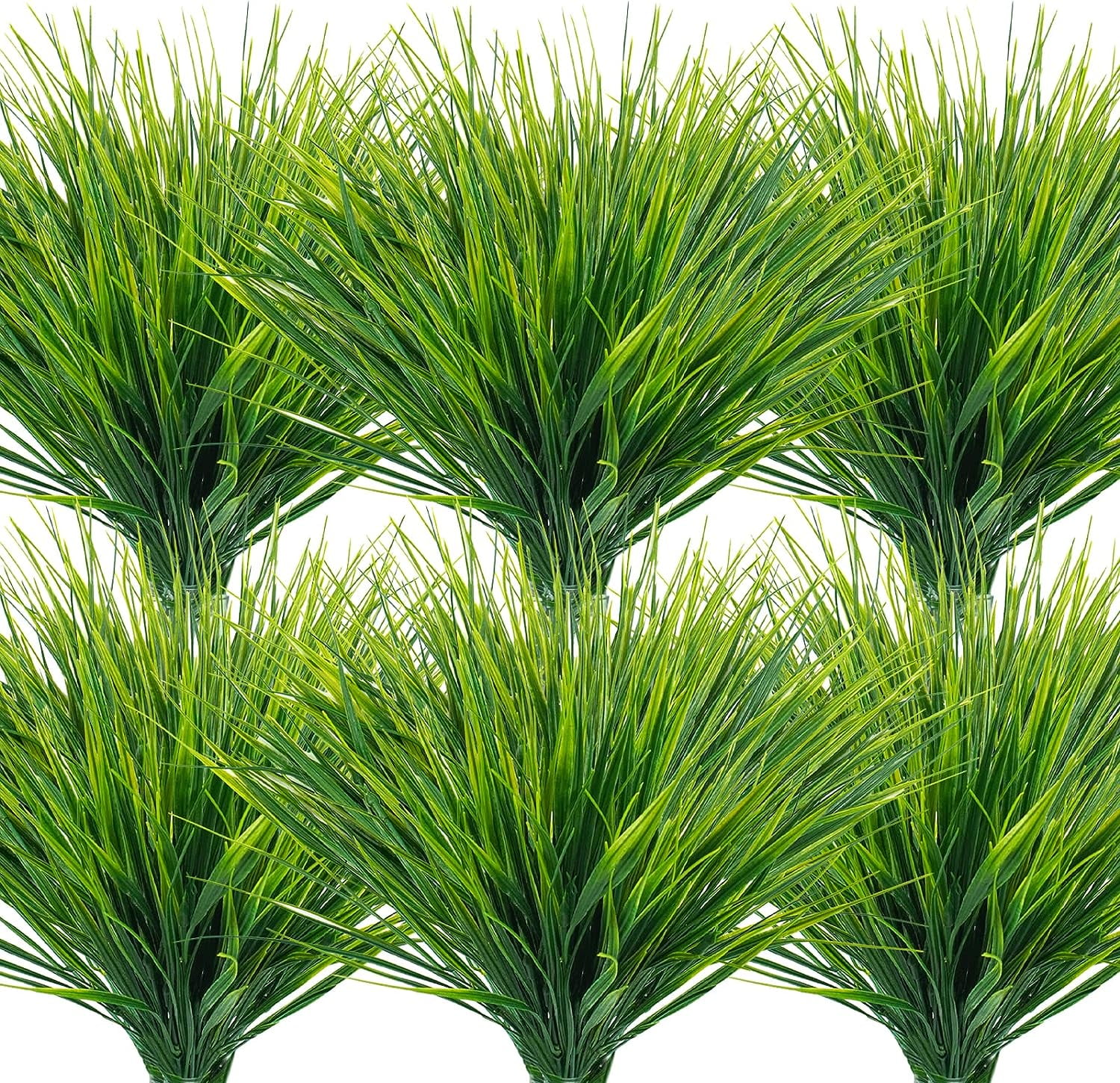 10 Bundles Artificial Grass Plants Outdoor UV Resistant Fake Grass ...