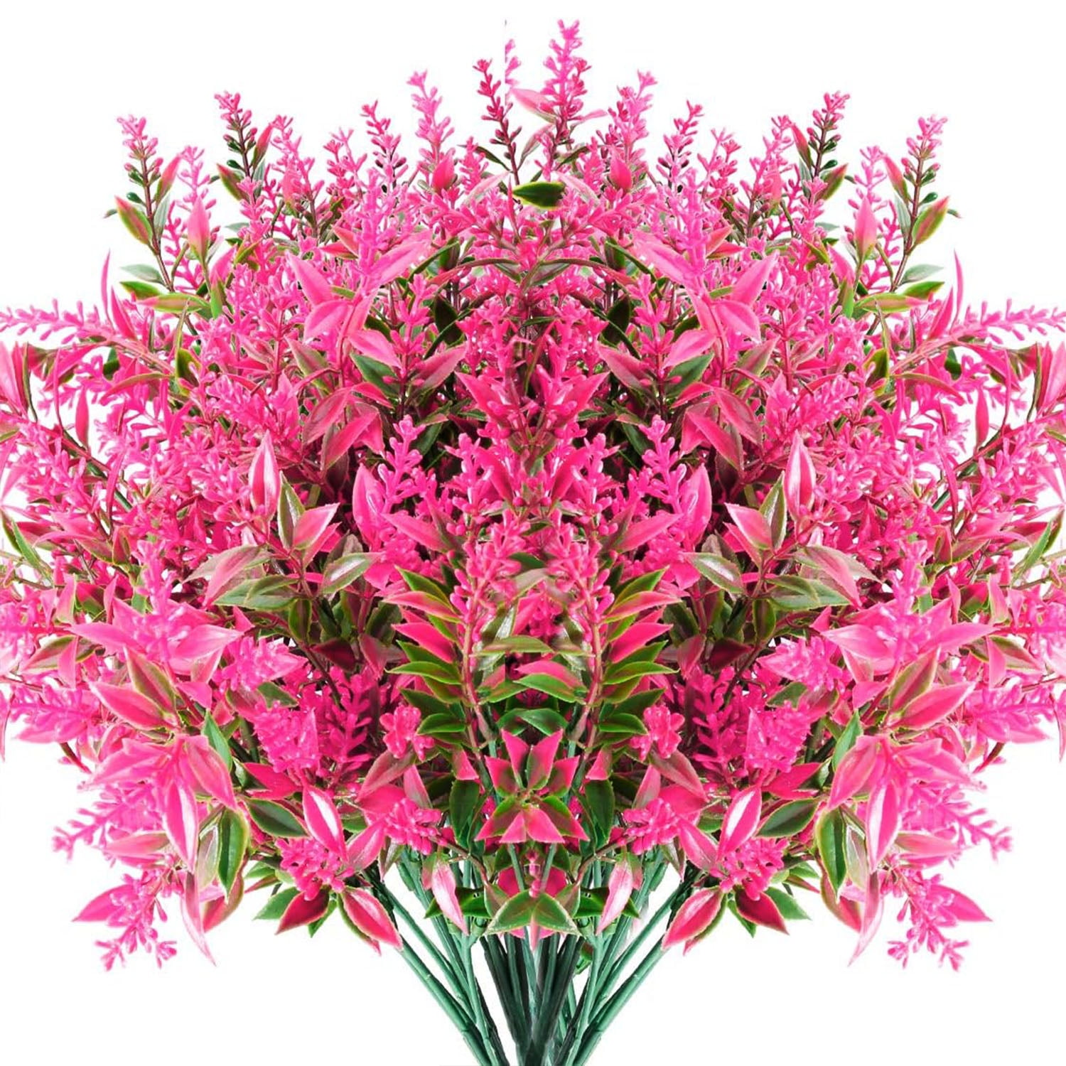 10 Bundles Artificial Lavender Flowers Outdoor Fake Plants Faux Plastic ...