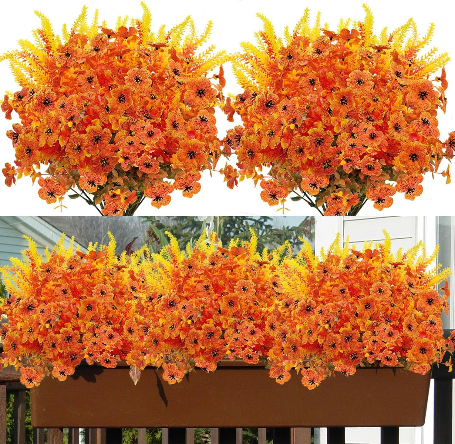 10 Bundles Artificial Mums for Outdoors Fake Fall Flowers Silk Flowers ...