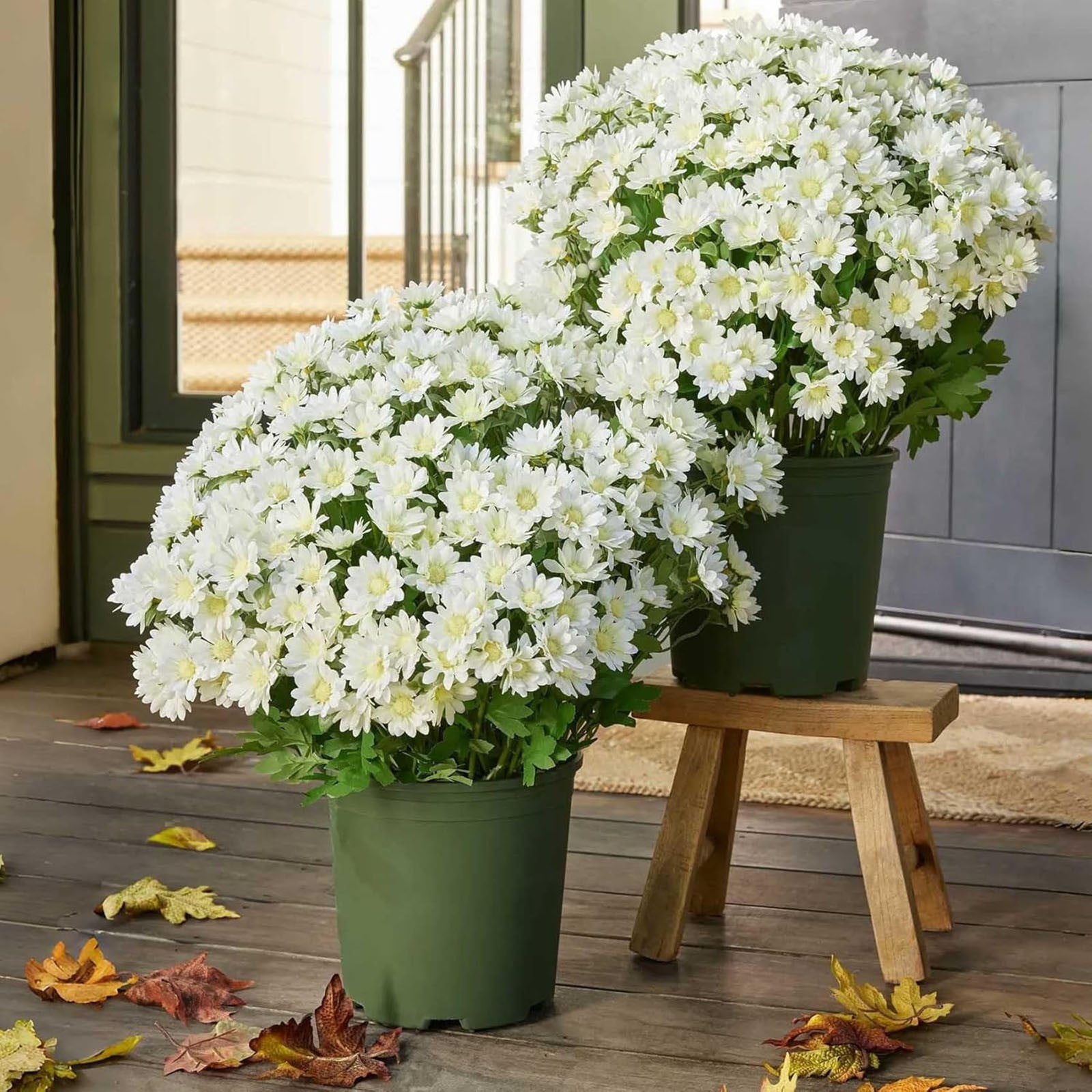 10 Bundles Artificial Mums for Outdoors, Fake Mums Artificial Fall ...