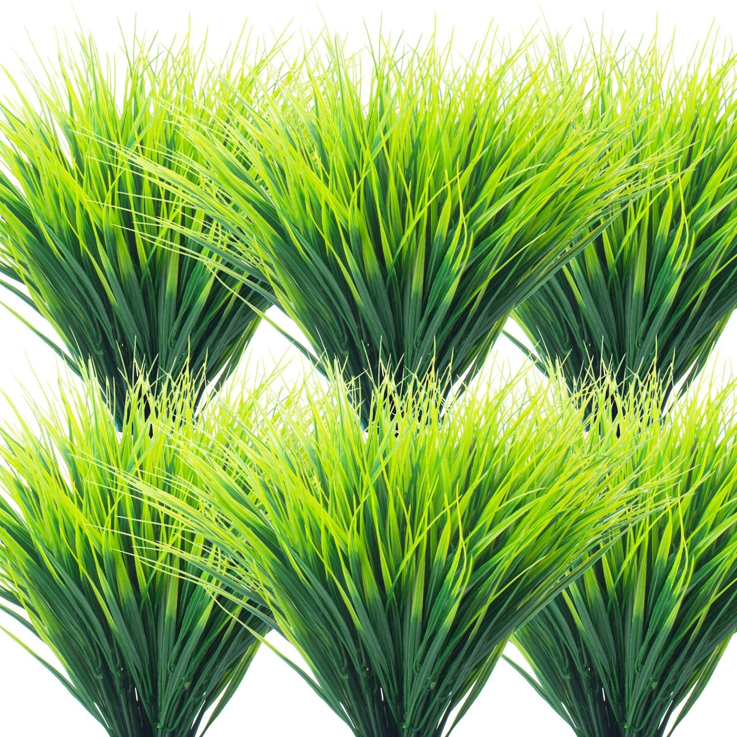10 Bundles Artificial Outdoor Plants, Fake Wheat Grass Greenery Shrubs ...