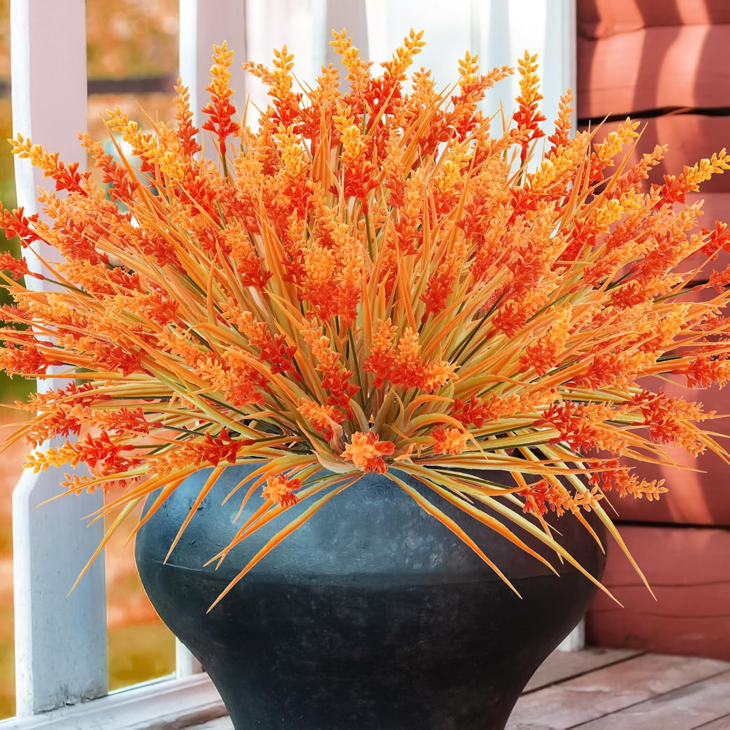 10 Bundles Artificial Plants Outdoor, 18.2" UV Resistant Faux Monkey ...