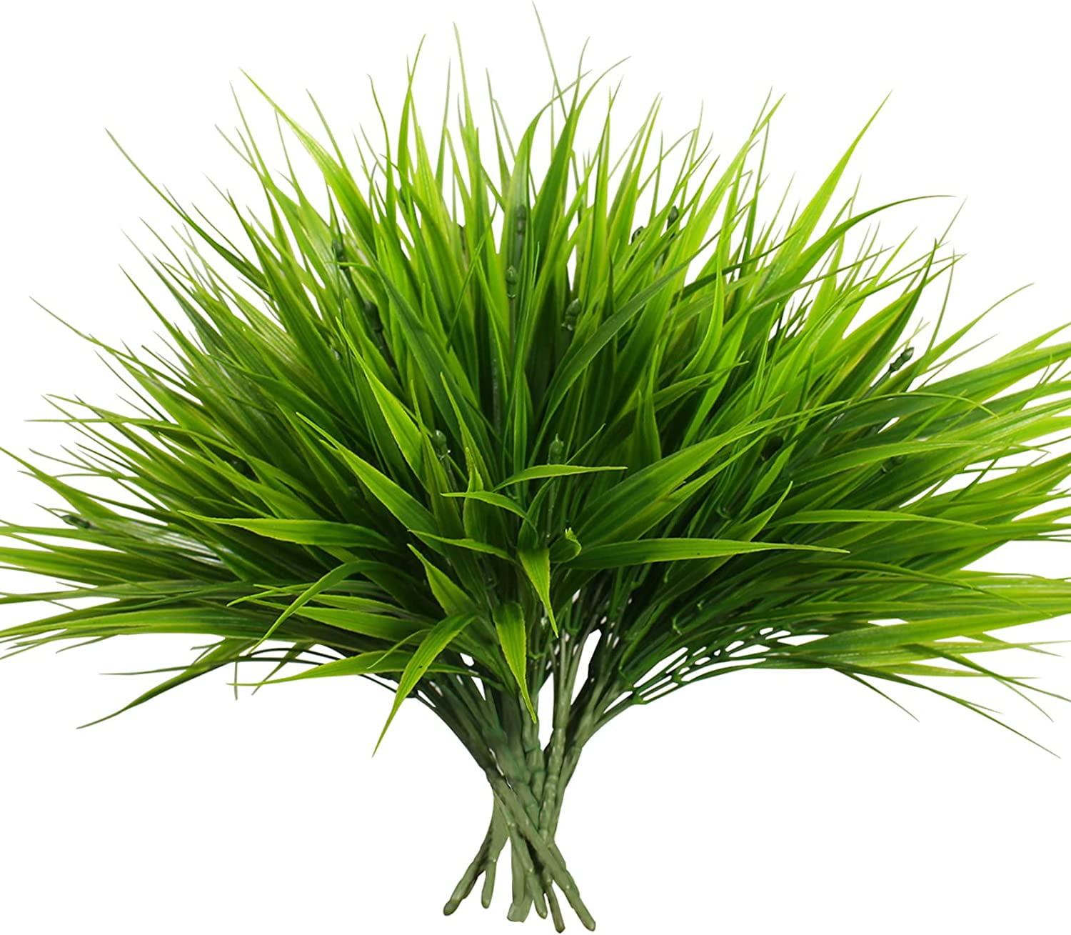 10 Bundles Artificial Plants Outdoor Fake Monkey Grass with Flowers for ...