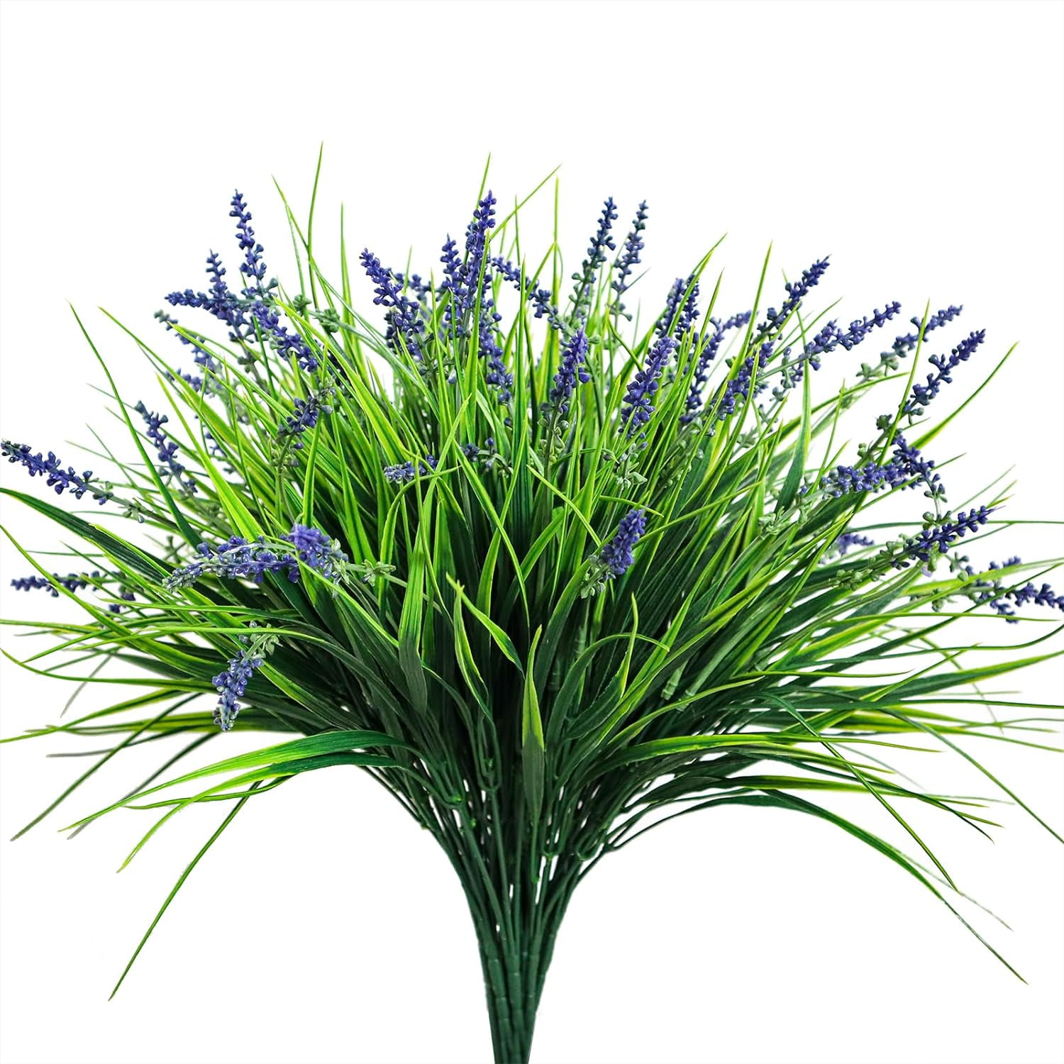 10 Bundles Artificial Plants Outdoor Flowers Fake Grass No Fade Faux ...