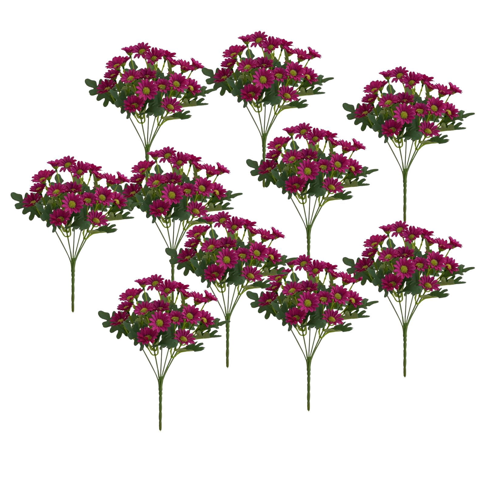 10 Bundles Fake Flowers Greenery Shrubs UV Resistant Plants for Front ...