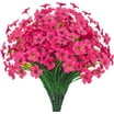 10 Bundles Artificial Fake Flowers Outdoor, 6 Styles UV Resistant No ...