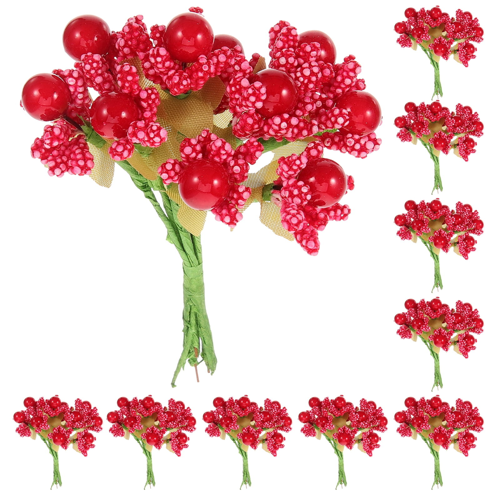 10 Bundles of Simulation Berry Decorations Artificial Berry Stems for ...