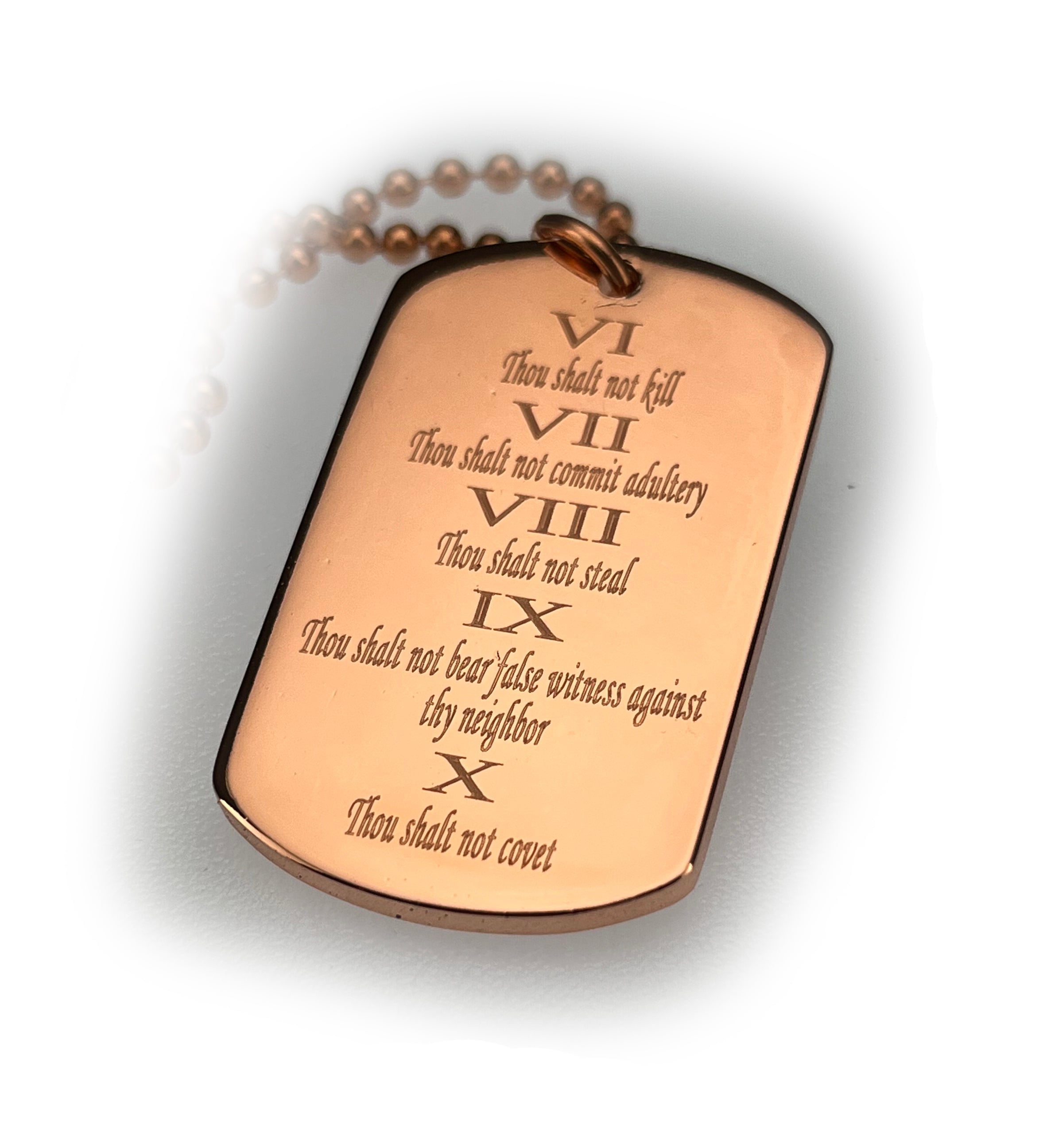 10 COMMANDMENTS SOLID THICK COPPER BALL CHAIN PRAYER NECKLACE - Walmart.com