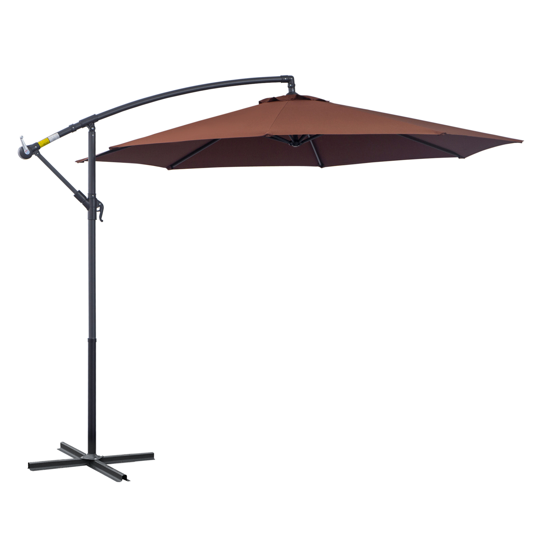 10' Cantilever Hanging Tilt Offset Patio Umbrella with UV & Water ...