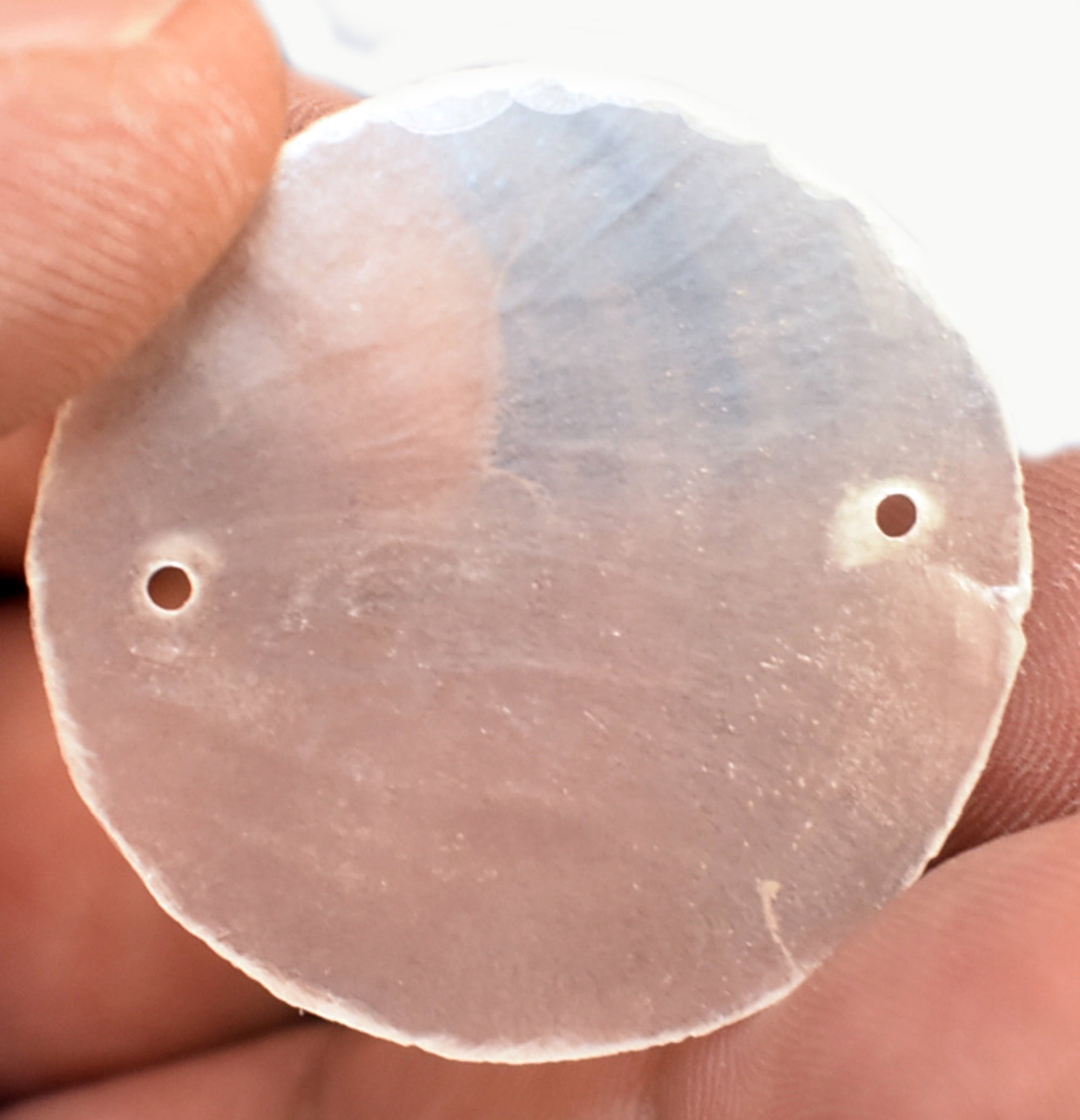 10 Capiz Shells White Round 1 1/2" (38mm) Two Holes Crafts Windchimes ...