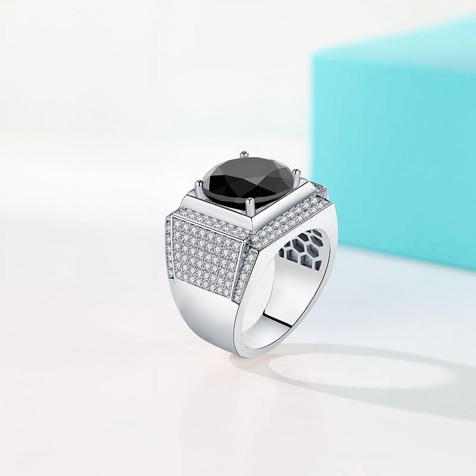 10 Carat Moissanite Rings for Men Engagement Ring Mens Diamond Wedding ...