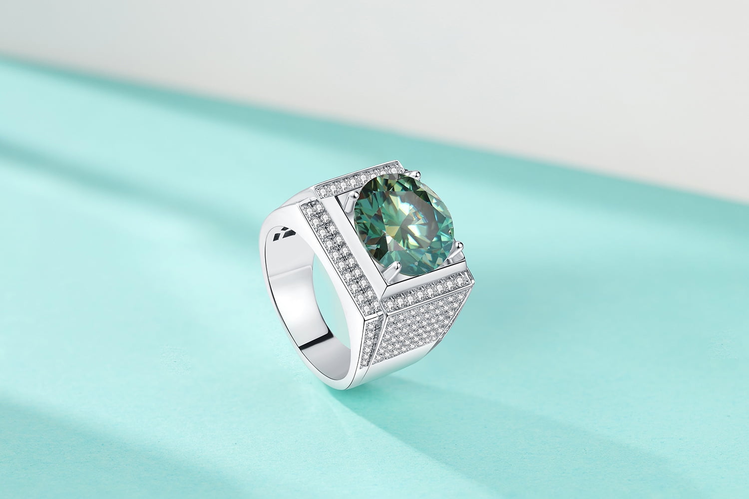 10 Carat Moissanite Rings for Men Engagement Ring Mens Diamond Wedding ...