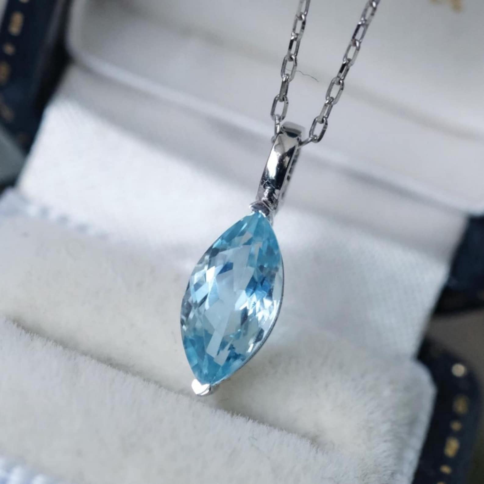 10 Carat Natural Marquise Cut Aquamarine Gold Plated Jewelry Sterling ...