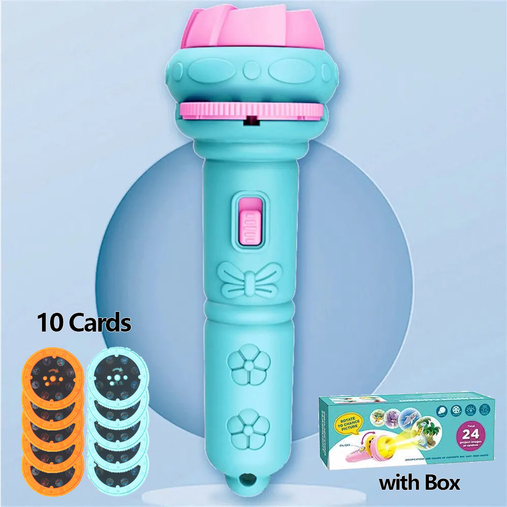 10 Cards Cartoon Projection Flashlight 80 Patterns Creative Children ...