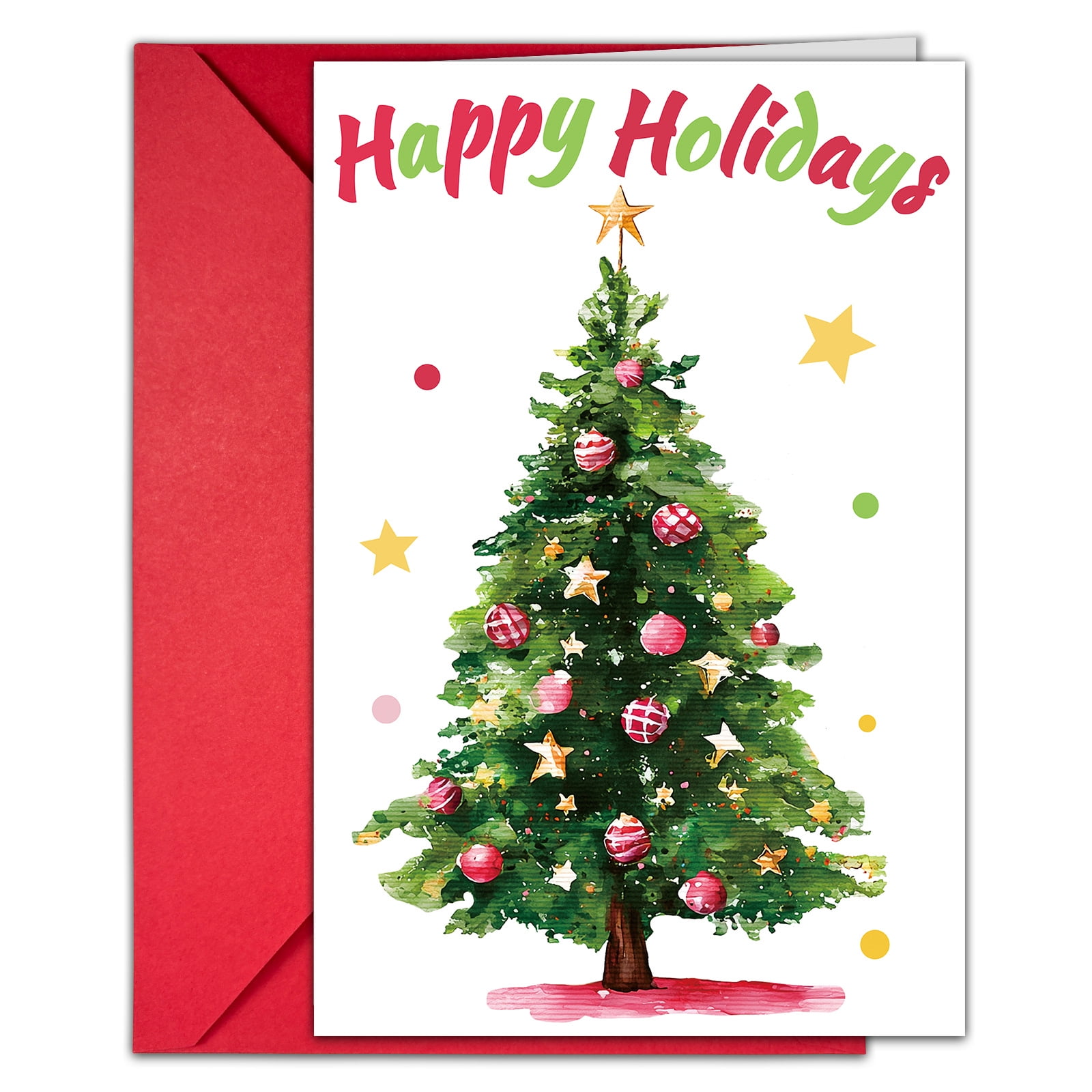 10 Cartoon Christmas Greeting Card And Envelope Set With 10 Unique ...