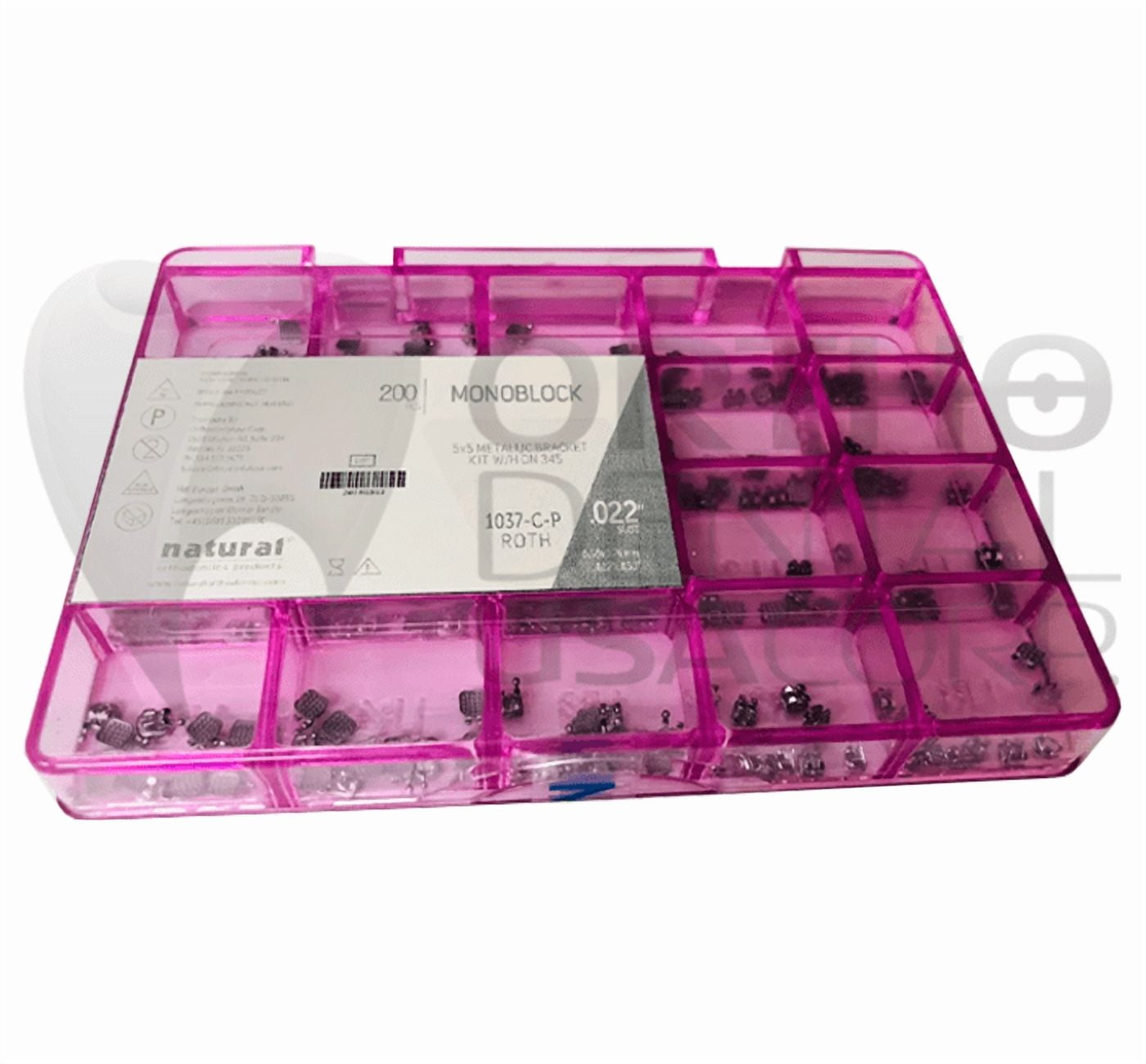10 Cases Brackets (10 Patients) Monoblock Roth 0.22" H3,4,5 Natural ...
