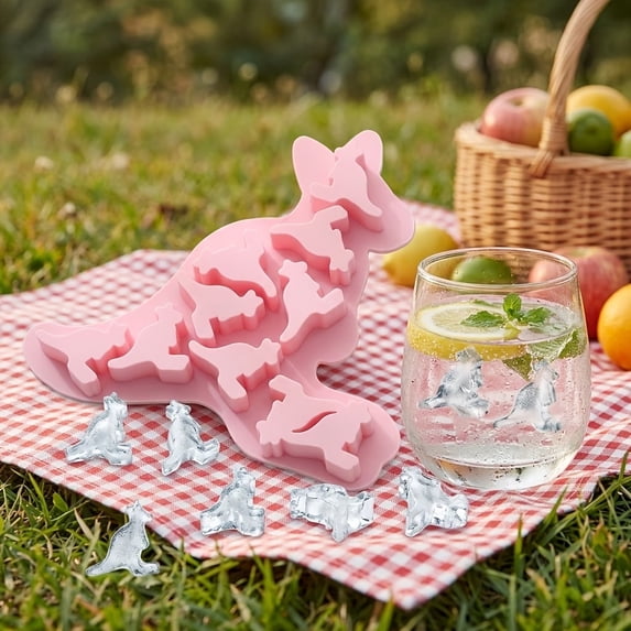 10-Cavity Kangaroo Silicone Ice Cube Tray | Easy Release Reusable Food ...