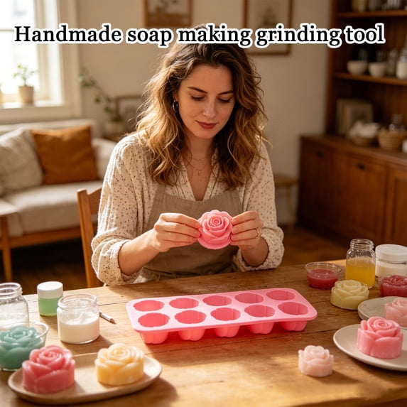 10-Cavity Rose Silicone Mold 2026 Version, Non-Stick Food Grade Flower ...