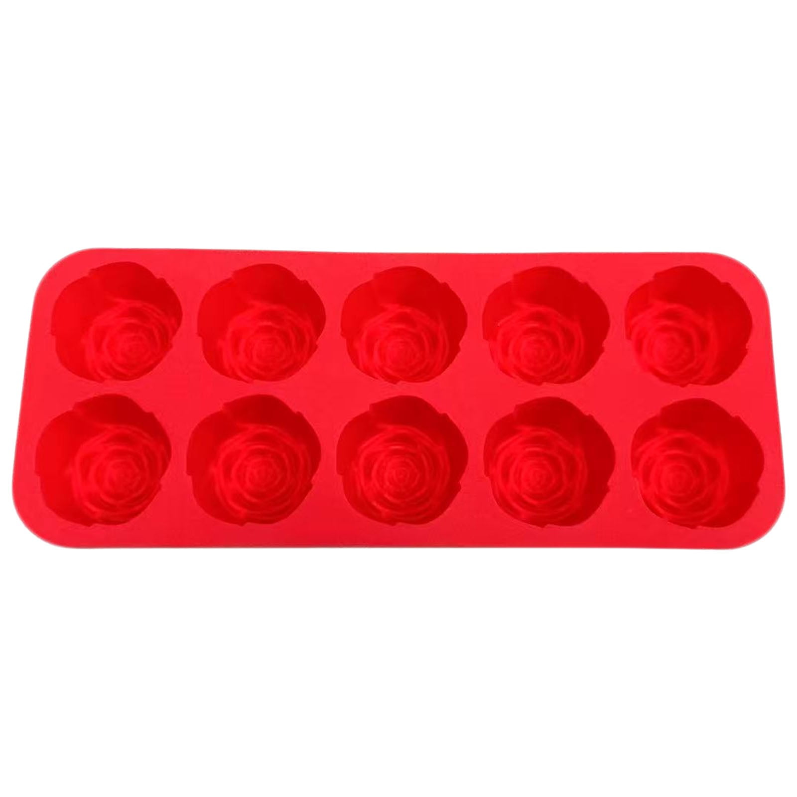 10 Cavity Rose Silicone Mold for Chocolate, Candles, Soap Making, Ice ...