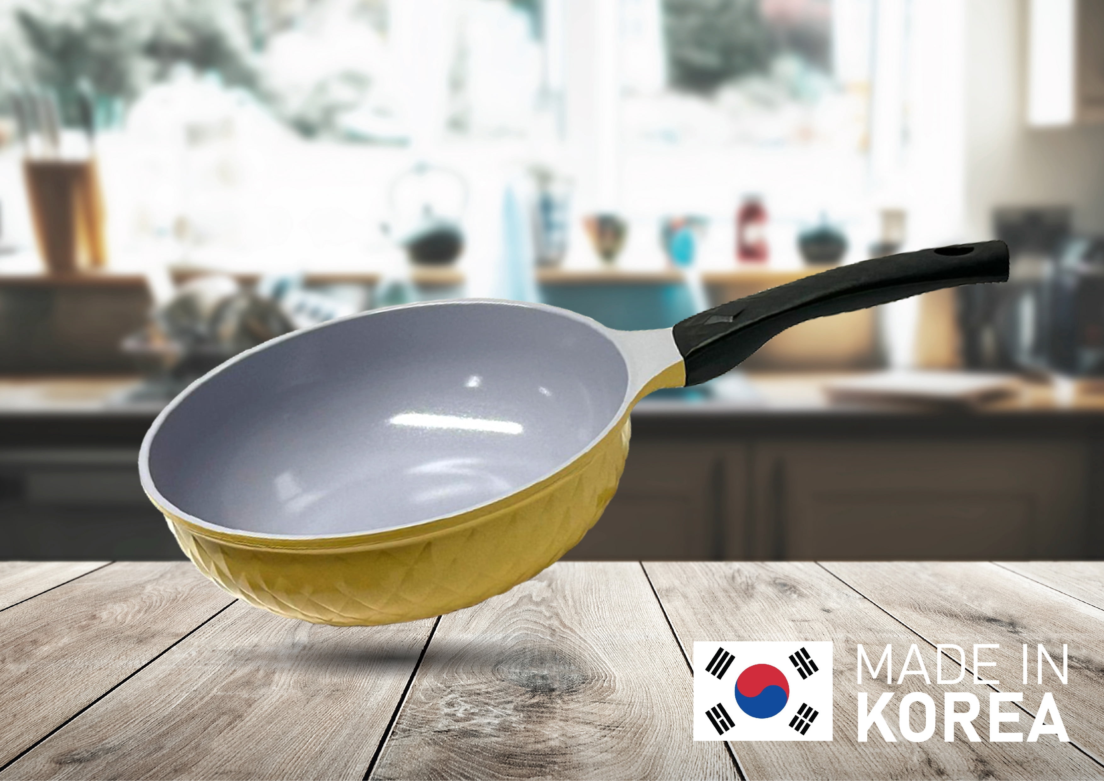 10" Ceramic Coating Interior and Exterior Cooking Wok, Cooking Pan Made ...
