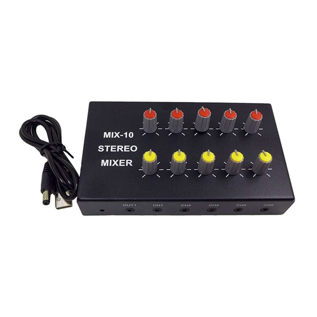 10 Channel Audio Mixer Portable Micro Low Noise Karaoke Stereo Mixer ...