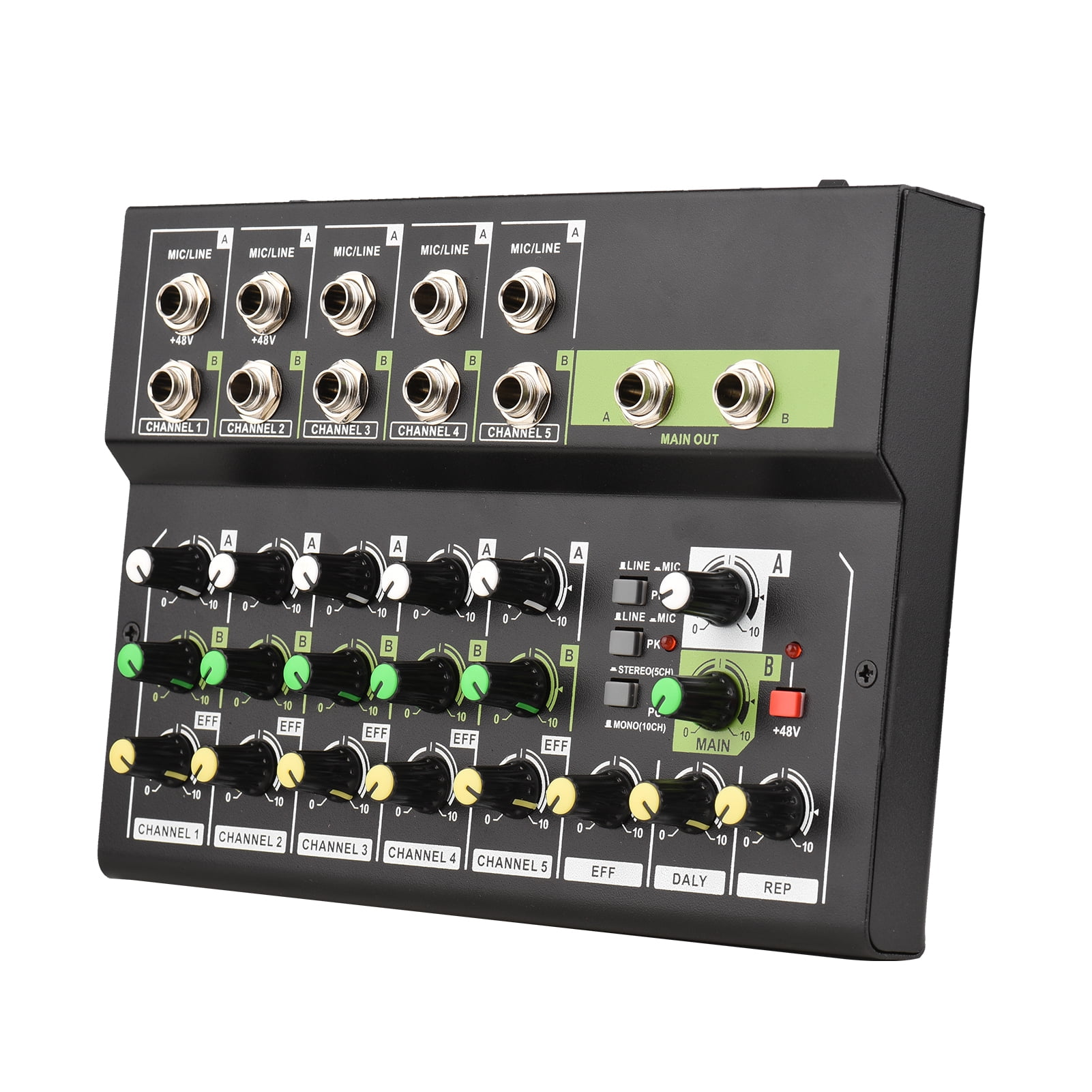 10-Channel Digital Audio Mixing Console - Stereo Mic/Line Mixer with ...