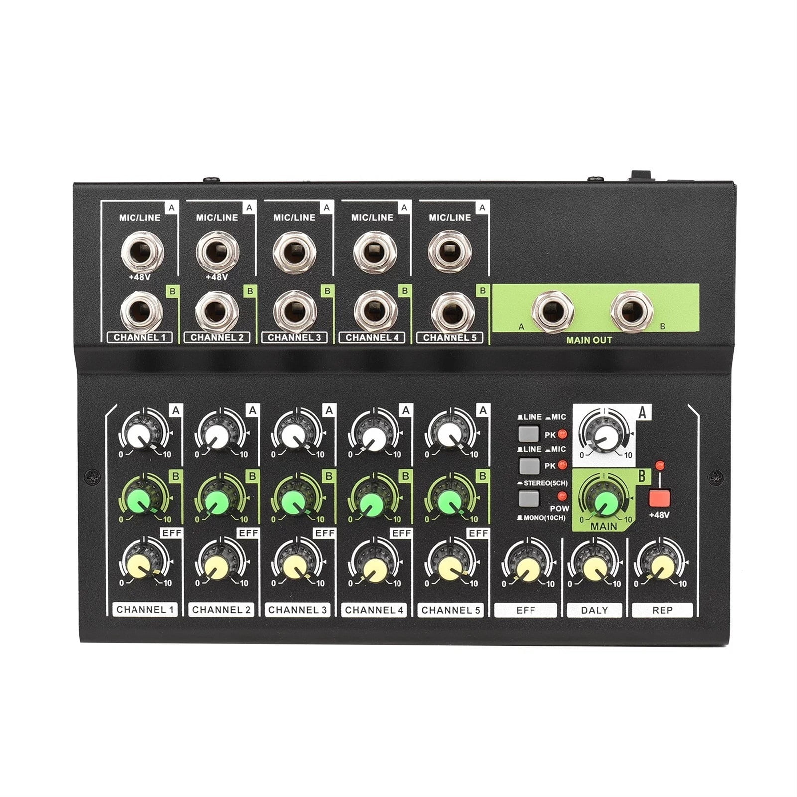 10 Channel Mixing Console Digital Audio Mixer Stereo Mic/Line Mixer ...