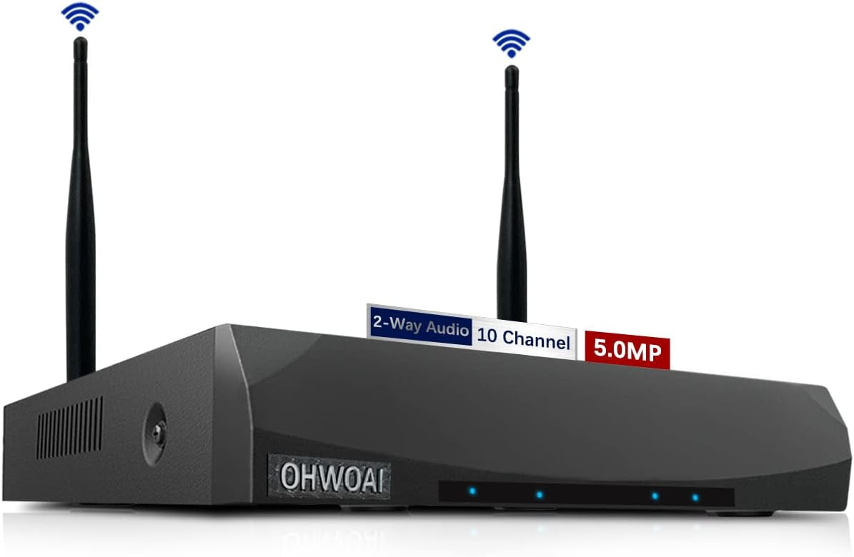 OHWOAI 10 Channel 3K 5.0MP 1536P Network Video Recorder NVR Recorders ...