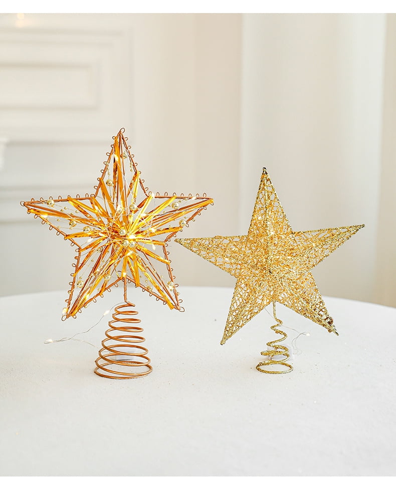 10" Christmas Tree Stars Topper, Christmas Decorations Tree Topper with ...
