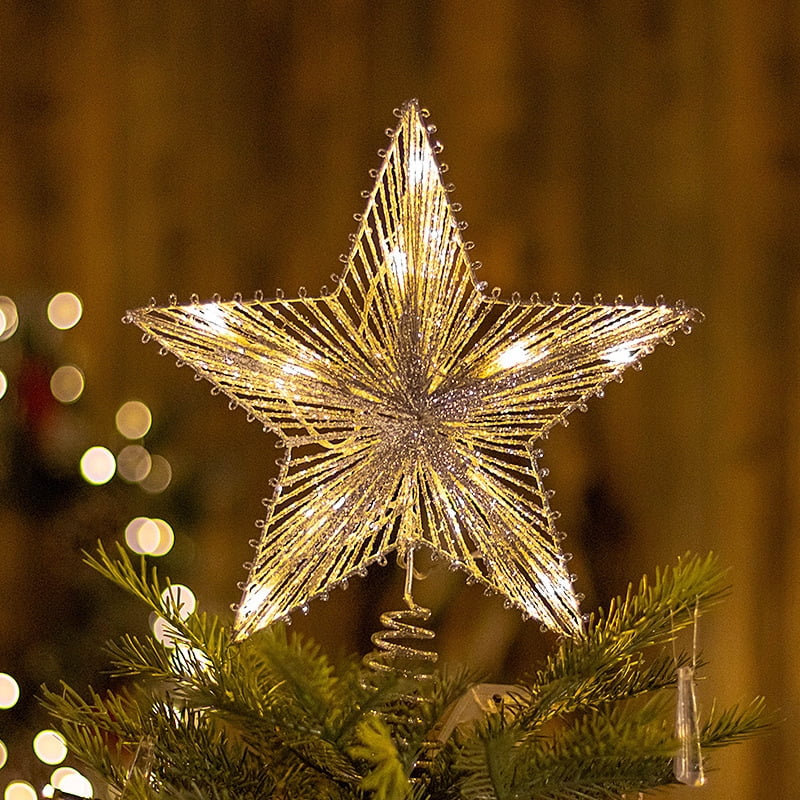 10" Christmas Tree Toppers Decorations, Exquisite Christmas Tree Stars ...